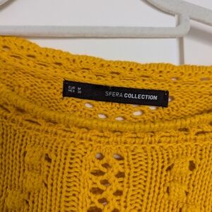 sfera collection | Sweaters | Yellow Crochet Sweater | Poshmark